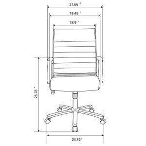 Realspace® Modern Comfort Series Winsley Bonded Leather Mid-Back Chair, Gray