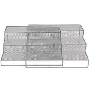 Mind Reader 3 Tier Metal Mesh Kitchen Storage Organizer, 2 Pcs, Silver