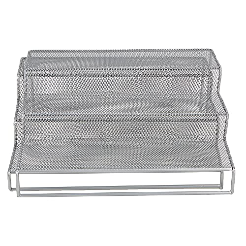 Mind Reader 3 Tier Metal Mesh Kitchen Storage Organizer, 2 Pcs, Silver