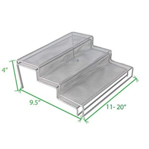 Mind Reader 3 Tier Metal Mesh Kitchen Storage Organizer, 2 Pcs, Silver