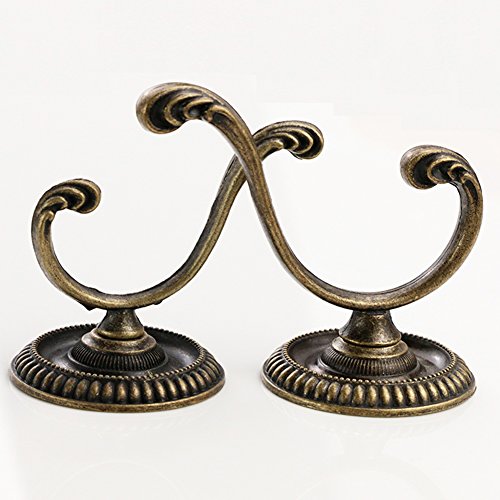 LEICHI 6Pcs Antique Bronze Coat Hooks Bedroom Hat Hook Decorative Hanger Wall Hook Purse Robe Hook Door Bathroom Towel Hooks