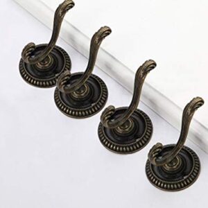 LEICHI 6Pcs Antique Bronze Coat Hooks Bedroom Hat Hook Decorative Hanger Wall Hook Purse Robe Hook Door Bathroom Towel Hooks