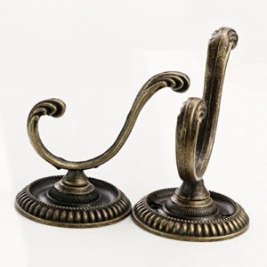 LEICHI 6Pcs Antique Bronze Coat Hooks Bedroom Hat Hook Decorative Hanger Wall Hook Purse Robe Hook Door Bathroom Towel Hooks