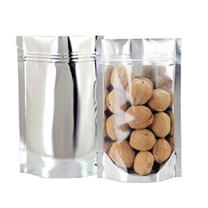 googou resealable zip mylar bag food storage aluminum foil bags smell proof pouches 6.3x9.4" 100pcs