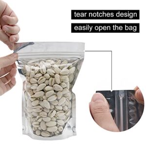 GooGou Resealable Zip Mylar Bag Food Storage Aluminum Foil Bags Smell Proof Pouches 6.3x9.4" 100pcs