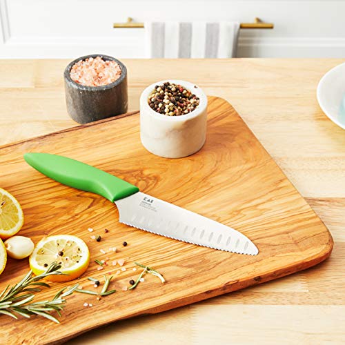 kai PRO My First Knife with Sheath 5.25", Serrated Kids Knife, Comfortable Contoured Handle, Serrated Blade for Non-Slip Cutting, Kids Cooking Knives