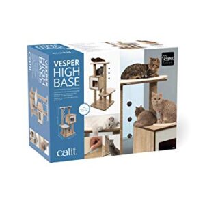 Vesper Cat Tree, High Base, Oak, 52063, 56 x 56 x 81.5 cm (22 x 22 x 32 in)