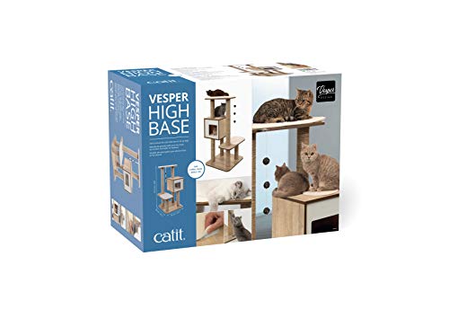 Vesper Cat Tree, High Base, Oak, 52063, 56 x 56 x 81.5 cm (22 x 22 x 32 in)