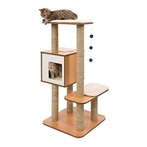 Vesper Cat Tree, High Base, Oak, 52063, 56 x 56 x 81.5 cm (22 x 22 x 32 in)