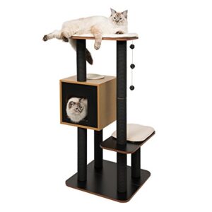 Vesper Cat Tree, High Base, Oak, 52063, 56 x 56 x 81.5 cm (22 x 22 x 32 in)