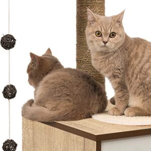 Vesper Cat Tree, High Base, Oak, 52063, 56 x 56 x 81.5 cm (22 x 22 x 32 in)