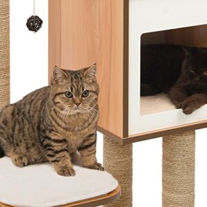 Vesper Cat Tree, High Base, Oak, 52063, 56 x 56 x 81.5 cm (22 x 22 x 32 in)