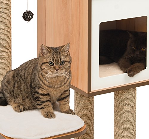 Vesper Cat Tree, High Base, Oak, 52063, 56 x 56 x 81.5 cm (22 x 22 x 32 in)