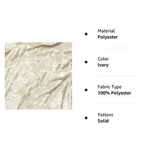 The Fabric Exchange Panne Velvet Crushed Backdrop Velour Stretch Fabric Per Yard 60 Inches Wide (Ivory)