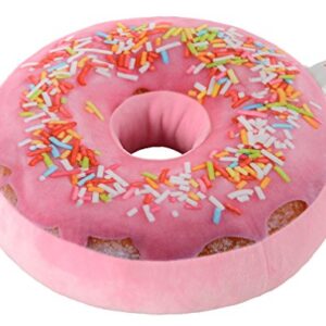 Cheer Collection Round Donut Pillow | 2-in-1 Reversible Super Soft Microplush Doughnut Pillow - Rainbow Icing, Rainbow Sprinkles