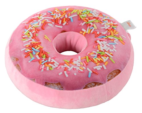 Cheer Collection Round Donut Pillow | 2-in-1 Reversible Super Soft Microplush Doughnut Pillow - Rainbow Icing, Rainbow Sprinkles