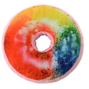 Cheer Collection Round Donut Pillow | 2-in-1 Reversible Super Soft Microplush Doughnut Pillow - Rainbow Icing, Rainbow Sprinkles