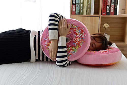 Cheer Collection Round Donut Pillow | 2-in-1 Reversible Super Soft Microplush Doughnut Pillow - Rainbow Icing, Rainbow Sprinkles