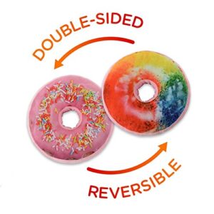 Cheer Collection Round Donut Pillow | 2-in-1 Reversible Super Soft Microplush Doughnut Pillow - Rainbow Icing, Rainbow Sprinkles