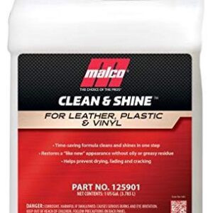 Malco Clean & Shine Interior Car Cleaner and Dressing – Restore Leather, Plastic and Vinyl Surfaces in Your Vehicle/Clean, Condition and Protect in 1 Simple Step / 1 Gallon (125901)