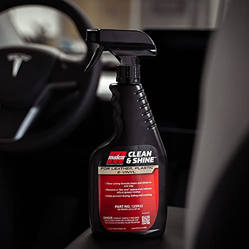 Malco Clean & Shine Interior Car Cleaner and Dressing – Restore Leather, Plastic and Vinyl Surfaces in Your Vehicle/Clean, Condition and Protect in 1 Simple Step / 1 Gallon (125901)