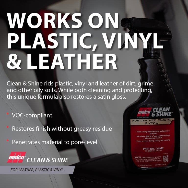 Malco Clean & Shine Interior Car Cleaner and Dressing – Restore Leather, Plastic and Vinyl Surfaces in Your Vehicle/Clean, Condition and Protect in 1 Simple Step / 1 Gallon (125901)