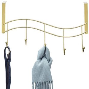 better houseware steel over-the-door 5-hook storage rack, gold brass