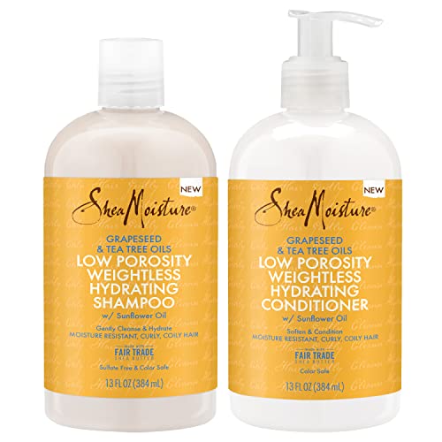 SheaMoisture Low Porosity Protein-Free Set w/Baobab & Tea Tree Oils â€“ Includes 13 oz. Shampoo & 13 oz. Conditioner