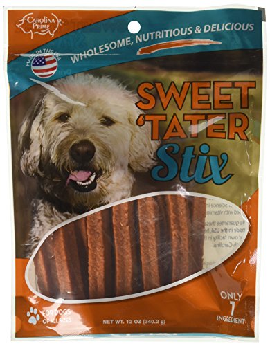 Carolina Prime Pet 45261 Sweet Tater Stix Treat For Dogs ( 1 Pouch), One Size , Brown