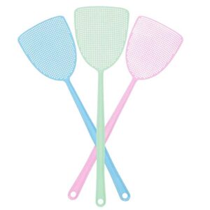 fly swatter, strong flexible manual swat set pest control, assorted colors (3 pack)