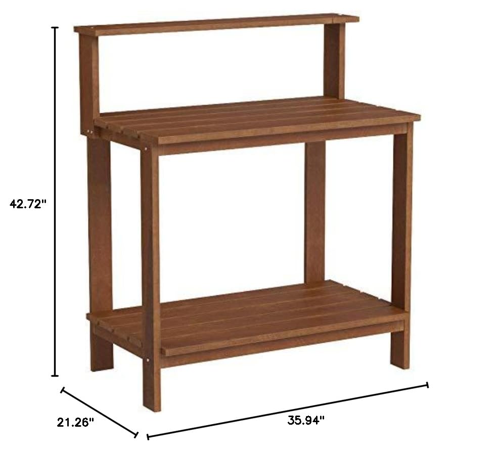 Furinno FG17478 Tioman Outdoor Patio Furniture Hardwood Potting Bench, Natural