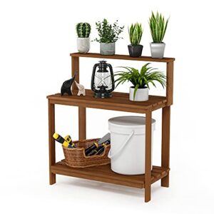 Furinno FG17478 Tioman Outdoor Patio Furniture Hardwood Potting Bench, Natural