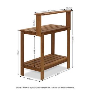 Furinno FG17478 Tioman Outdoor Patio Furniture Hardwood Potting Bench, Natural