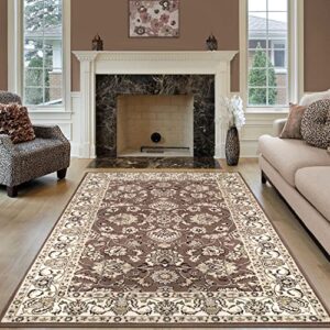 superior lille area rug, 4' x 6', brown