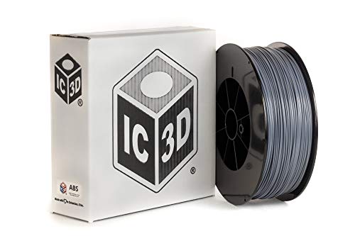 IC3D Grey 2.85mm ABS 3D Printer Filament - 2.5kg Spool - Dimensional Accuracy +/- 0.05mm - Professional Grade 3D Printing Filament - Made in USA