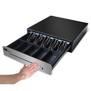 HK SYSTEMS 16" Heavy Duty Black "Push" Open Cash Drawer, 5B5C with Under Counter Mounting Metal bracket