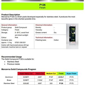 Menzerna P126 Finishing Paste Suitable for Stainless Steel & Precious Metals 1.3kg