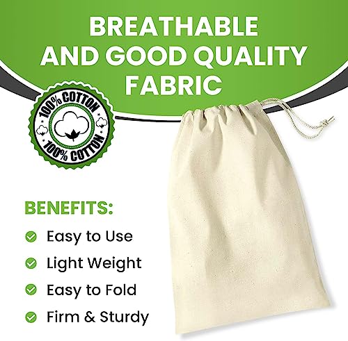 Cotton Bag Drawstring - 6 Pack,Canvas Bags 22'' X 27'' inch, Machine Washable, Cotton Fabric - Storage Sack for Dirty Clothes, Basket Liner, Hamper Bag, Liner Replacement, delicates, Sleeping Bag, Reusable Travel Dorm and Basket Closure