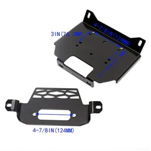 ECOTRIC Winch Mount Plate Bracket Kit Compatible with 2014-2019 Polaris RZR 900 1000 Turbo General Model