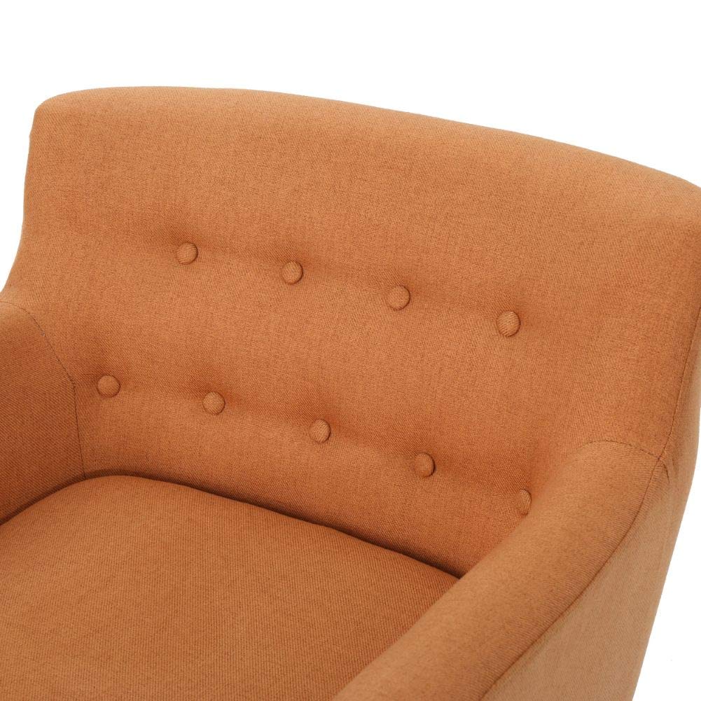 Christopher Knight Home Meena Mid-Century Modern Fabric Club Chair, Orange / Natural