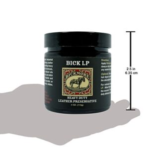 Bickmore Leather Conditioner, Scratch Repair Bick LP 4oz - Heavy Duty LP Leather Preservative | Leather Protector, Softener and Restorer Balm for Dry, Cracked, and Scratched Leather | Made in USA