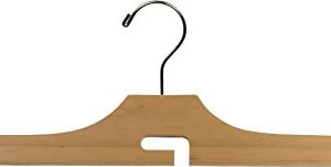 Wooden Jeans Hanger, Solid Wood Wrinkle Free Pant Hanger with Chrome Swivel Hook, Sold with Permission of SalDebus by The Great American Hanger Company (10, Natural)