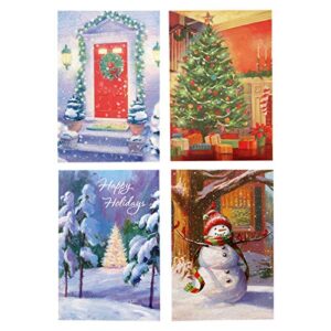 image arts boxed christmas cards assortment, home for the holidays (4 designs, 24 cards with envelopes)