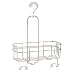 iDesign InterDesign Hanging Organizer with Swivel Hook and Storage Basket for Bathroom Matte Satin Euro Shower Caddy