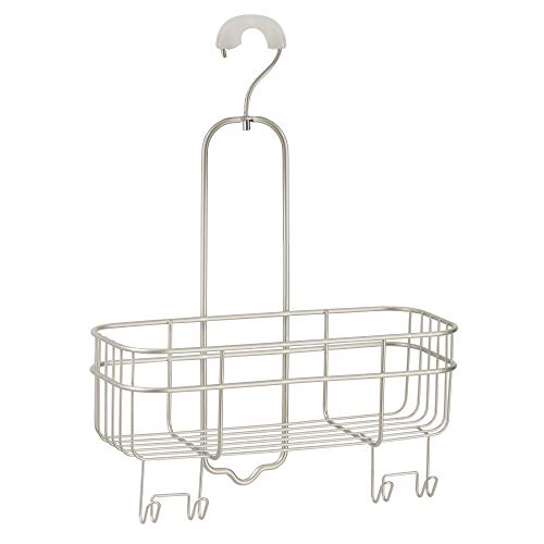 iDesign InterDesign Hanging Organizer with Swivel Hook and Storage Basket for Bathroom Matte Satin Euro Shower Caddy