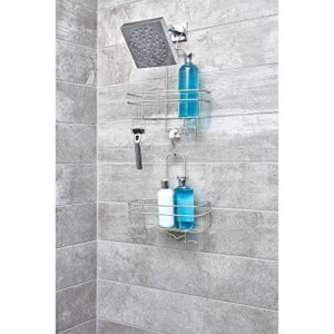 iDesign InterDesign Hanging Organizer with Swivel Hook and Storage Basket for Bathroom Matte Satin Euro Shower Caddy