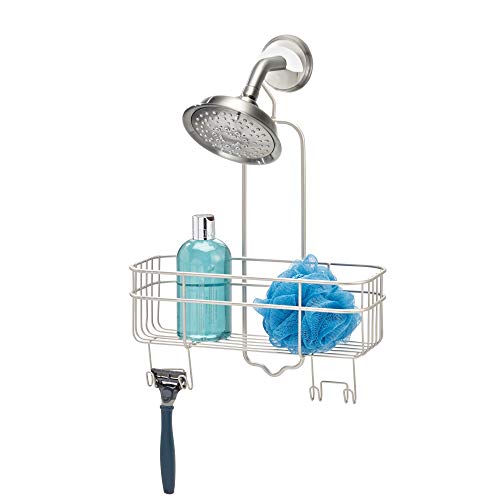 iDesign InterDesign Hanging Organizer with Swivel Hook and Storage Basket for Bathroom Matte Satin Euro Shower Caddy