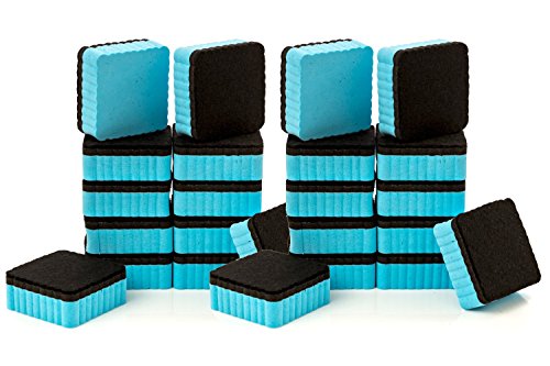 24-Pack of Premium Magnetic Dry Erase Erasers / Dry Erasers - 2" x 2" - Whiteboard Erasers for Classroom, Home and Office