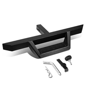 dna motoring hitst-2-333-bk hitst class iii 2" receiver trailer tow hitch step bar, black