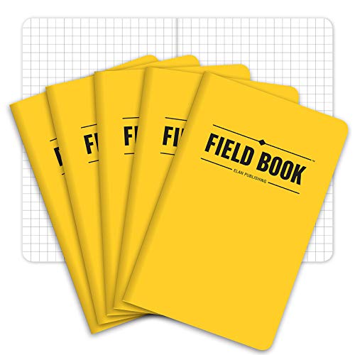 Field Notebook/Pocket Journal - 3.5"x5.5" - Yellow - Graph Memo Book - Pack of 5